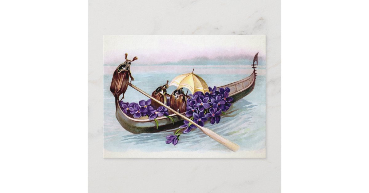 Vintage Beetle Boat Ride Postcard | Zazzle