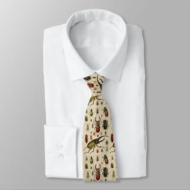 Vintage Beetle Insect Entomology Beige Neck Tie | Zazzle