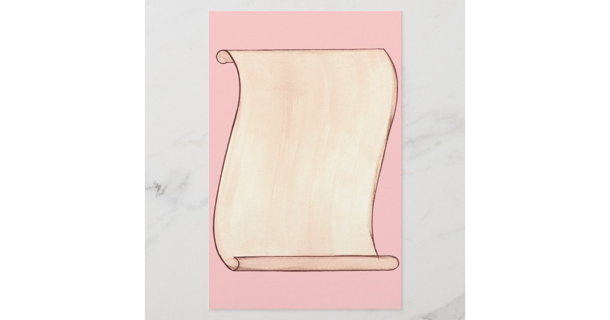 Vintage Beige Scroll on Pink Stationery | Zazzle