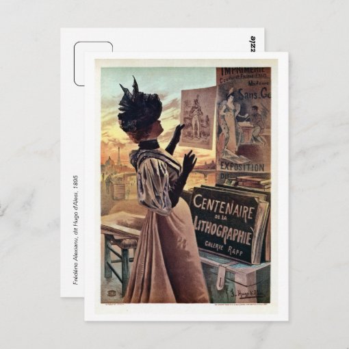 vintage belle époque centennial of lithography postcard | Zazzle
