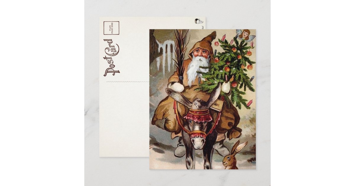 Vintage Belsnickel on a Mule Postcard | Zazzle