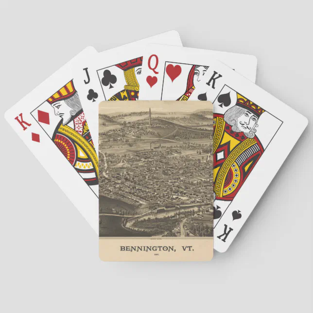 Vintage Bennington, Vermont Map Poker Cards | Zazzle