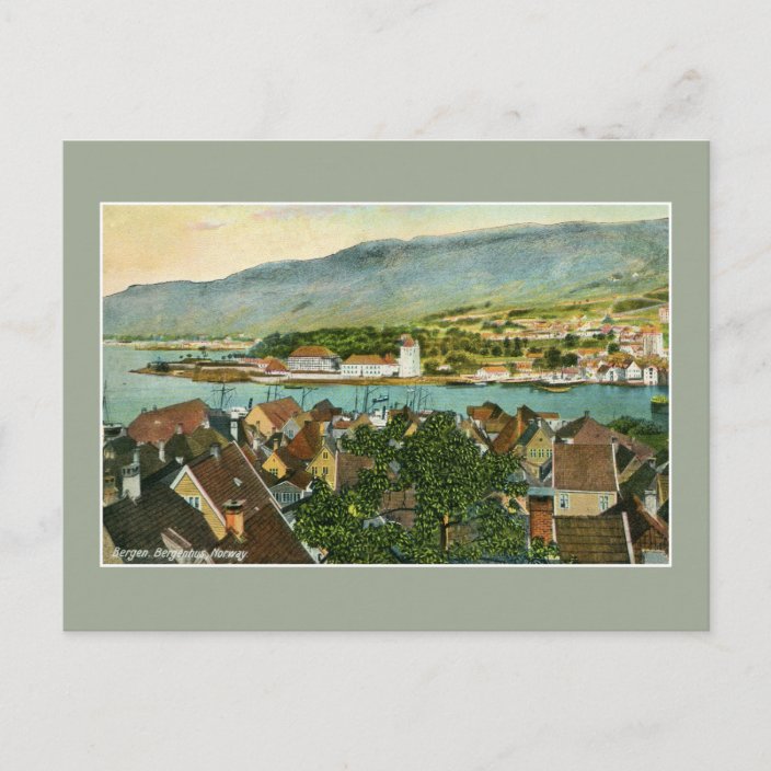 Vintage Bergen Bergenhus Norway Postcard | Zazzle.com