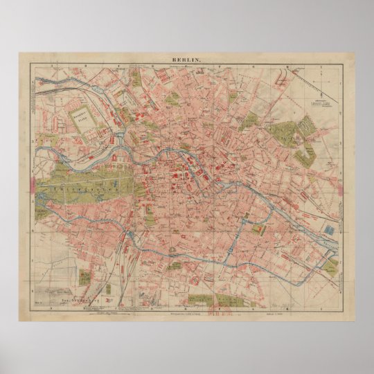 Vintage Berlin Germany Map (1883) Poster | Zazzle.com