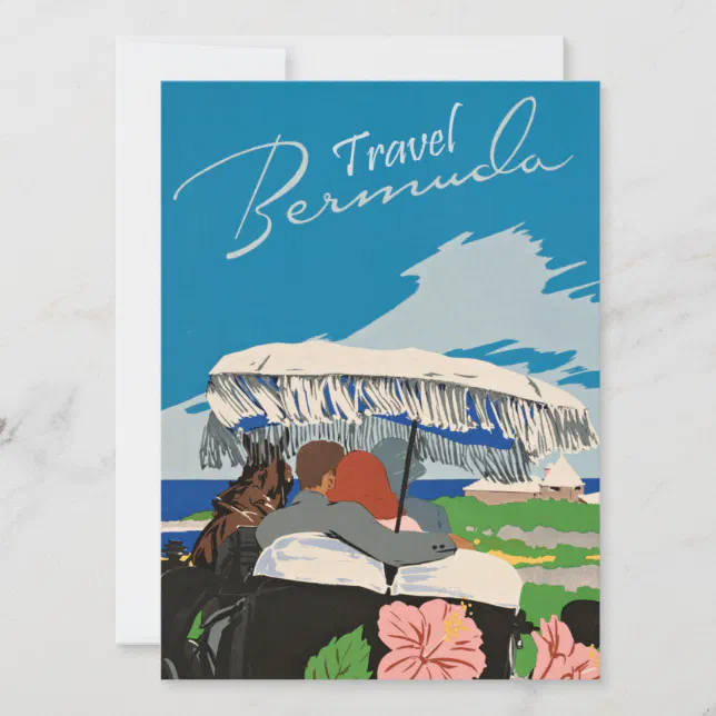 Vintage Bermuda Travel Art Ilustration Card | Zazzle