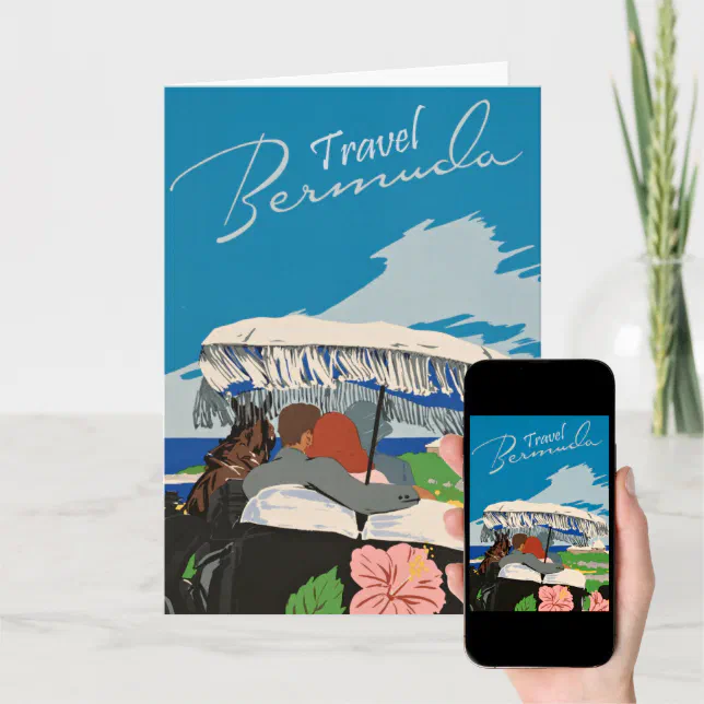 Vintage Bermuda Travel Art Ilustration Card | Zazzle