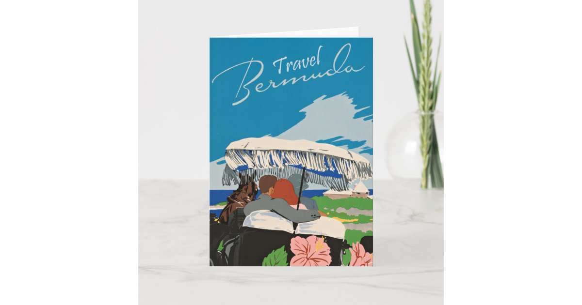 Vintage Bermuda Travel Art Ilustration Card | Zazzle