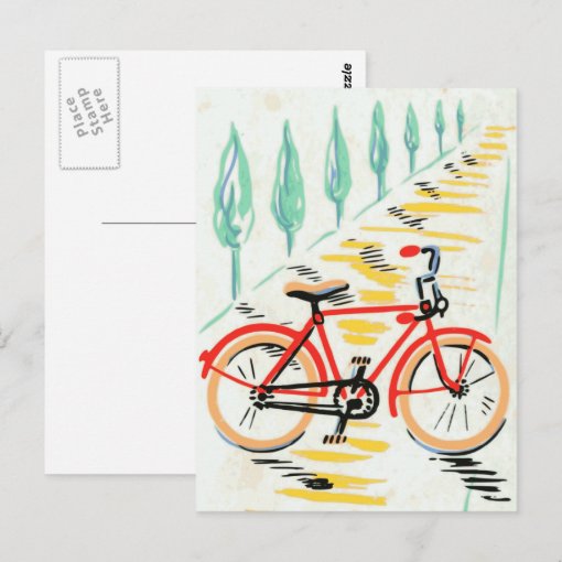 Vintage Bicycle Art Postcard | Zazzle