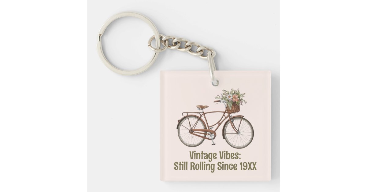 Vintage Bicycle Customised Keychain | Zazzle