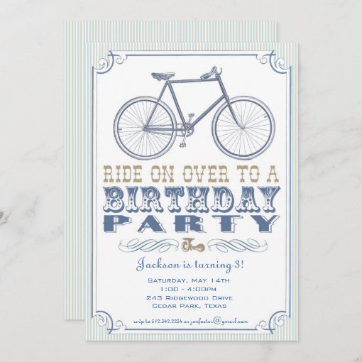Vintage Bicycle Party Invitation | Zazzle