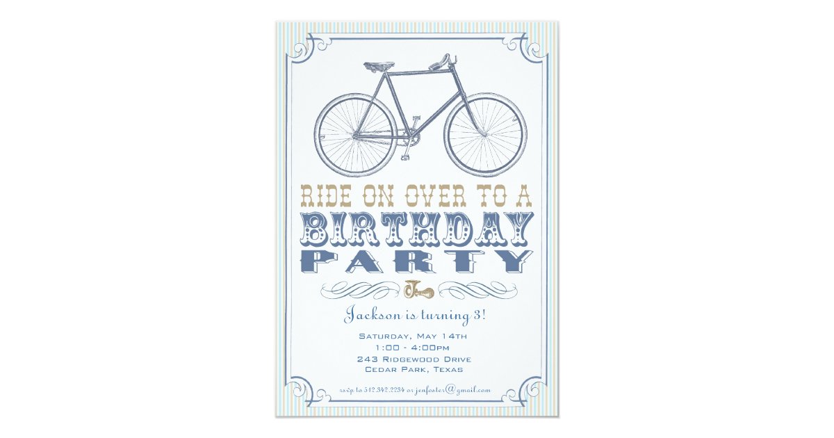 Vintage Bicycle Party Invitation | Zazzle.com