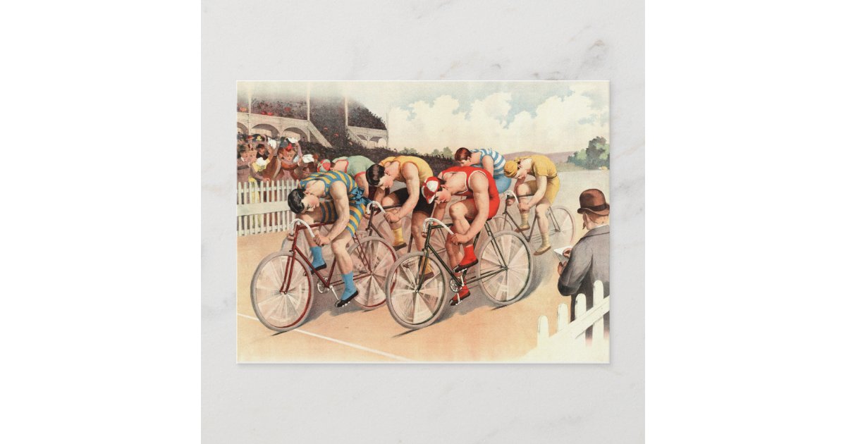 Vintage Bicycle Race Postcard | Zazzle