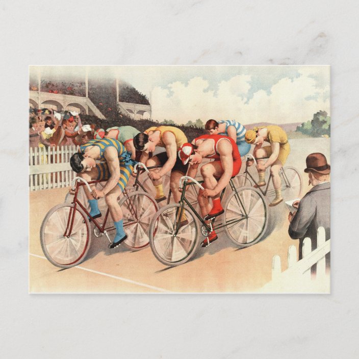 Vintage Bicycle Race Postcard | Zazzle.com