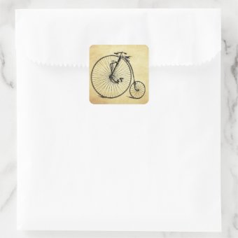 Vintage Bicycle Square Sticker | Zazzle