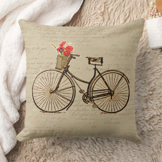 Vintage Bicycle Throw Pillow | Zazzle