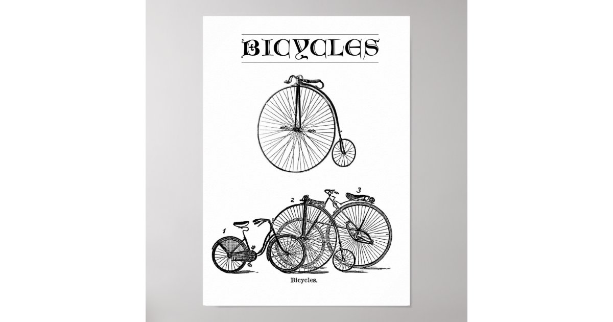 Vintage Bicycles Poster | Zazzle