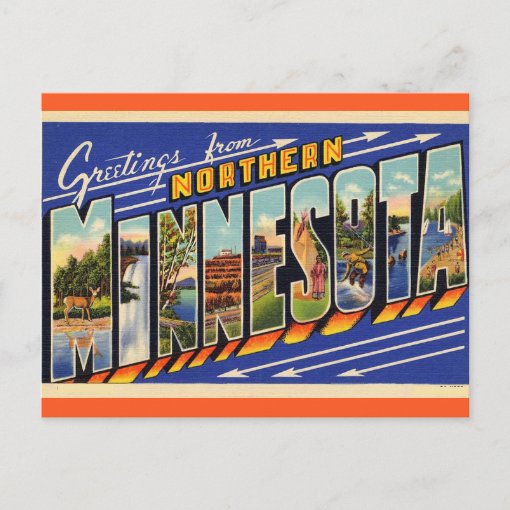 Vintage Big Letter Minnesota Postcard | Zazzle