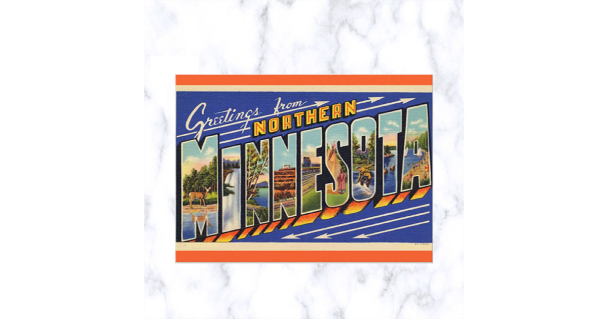 Vintage Big Letter Minnesota Postcard | Zazzle