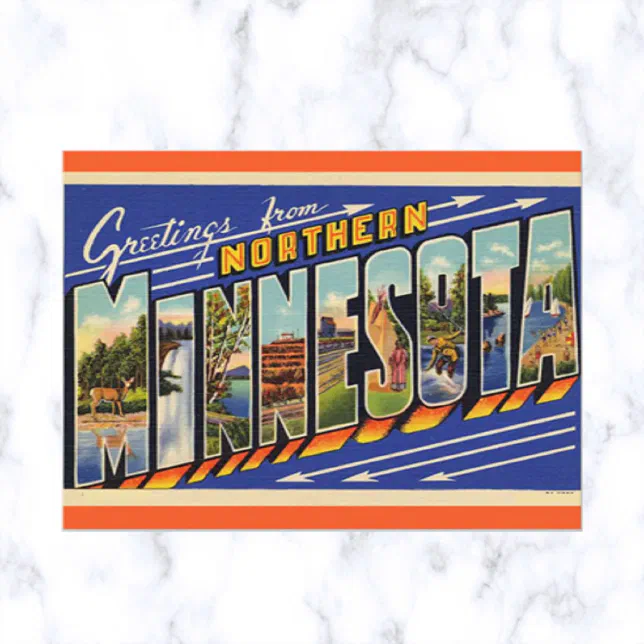 Vintage Big Letter Minnesota Postcard | Zazzle