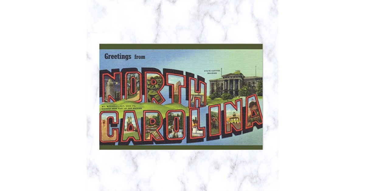 Vintage Big Letter North Carolina Postcard | Zazzle