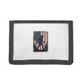 Vintage Bigfoot American Flag Forest Vector Design Trifold Wallet | Zazzle