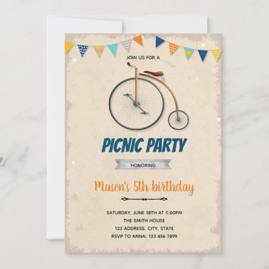 Vintage bike birthday theme invitation | Zazzle.com