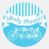 Vintage Bike for Three Baby Boy Shower Sticker | Zazzle