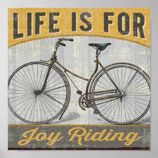 Vintage Bike With Quote Poster | Zazzle