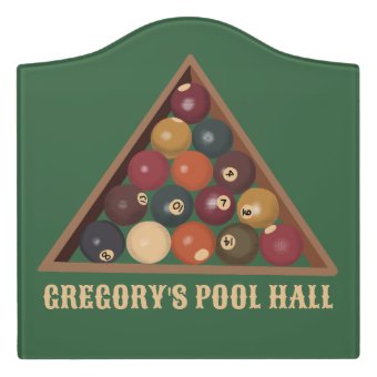 Vintage Billiard Balls Custom Pool Table Themed Door Sign | Zazzle