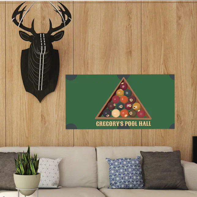 Vintage Billiard Balls Custom Pool Table Themed Poster | Zazzle