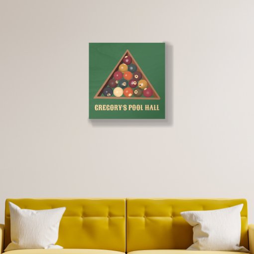 Vintage Billiard Balls Custom Pool Table Themed Wood Photo Tile | Zazzle