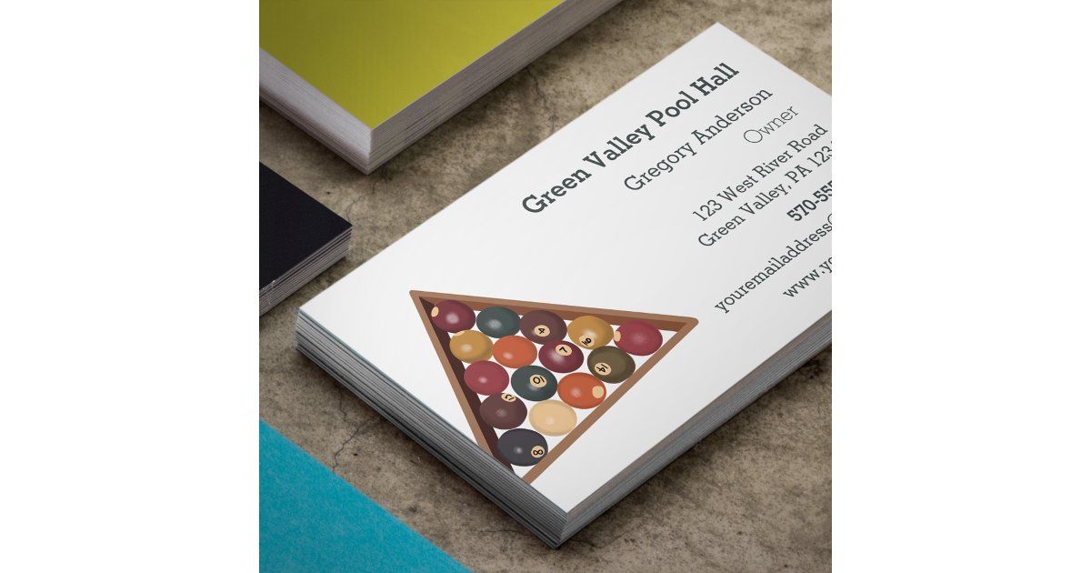 Vintage Billiard Balls Pool Hall Billiards Business Card | Zazzle