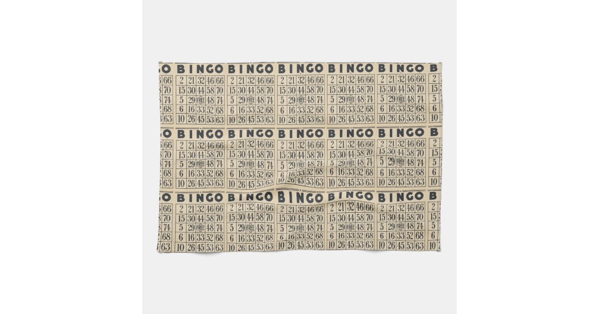 Vintage Bingo Card Towel | Zazzle