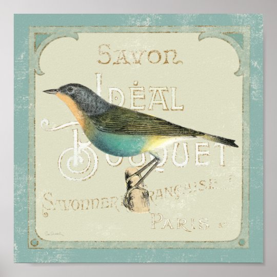 Vintage Bird Facing the Left Poster | Zazzle.com