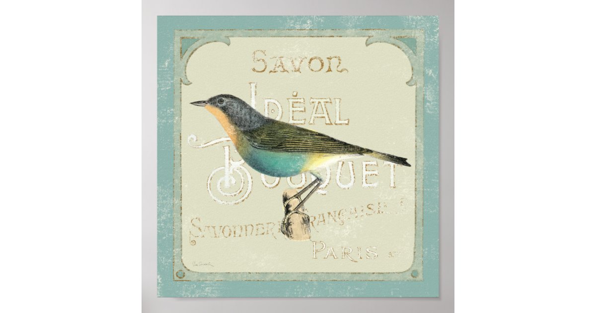 Vintage Bird Facing the Left Poster | Zazzle