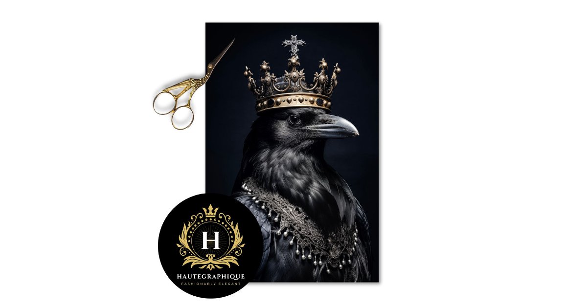 Vintage Bird Gothic Raven King Crown Decoupage Tissue Paper | Zazzle