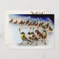 Vintage Bird Mob Christmas Postcard | Zazzle