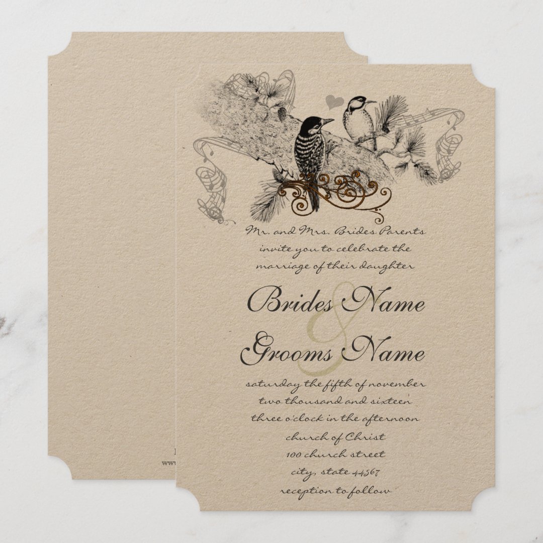Vintage Birds Wedding Invitations | Zazzle
