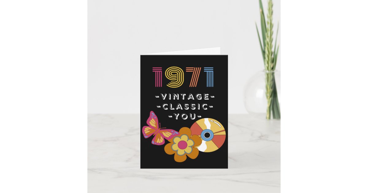 Vintage Birthday 1971 Retro Design for Friend Card | Zazzle
