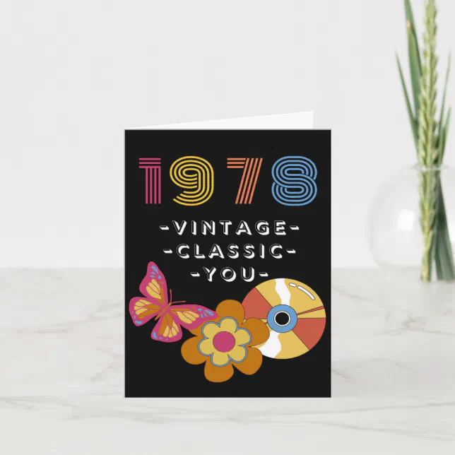 Vintage Birthday 1978 Retro Design for Friend Card | Zazzle