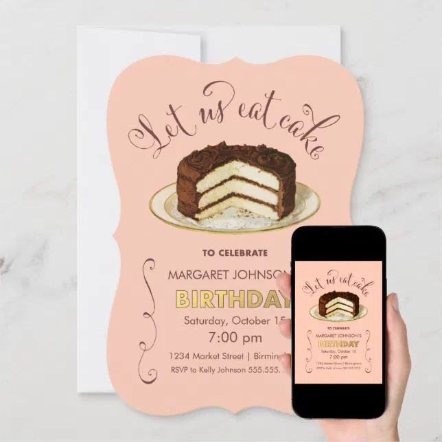Vintage Birthday Cake Party Invitations | Zazzle