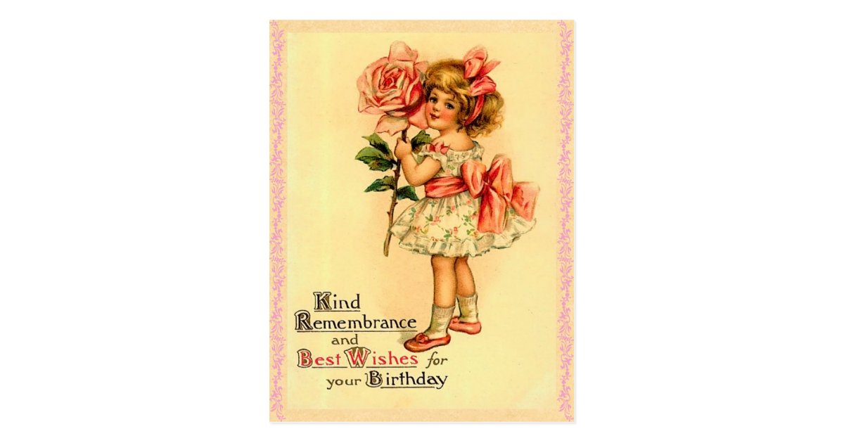 Vintage Birthday Postcard | Zazzle.com