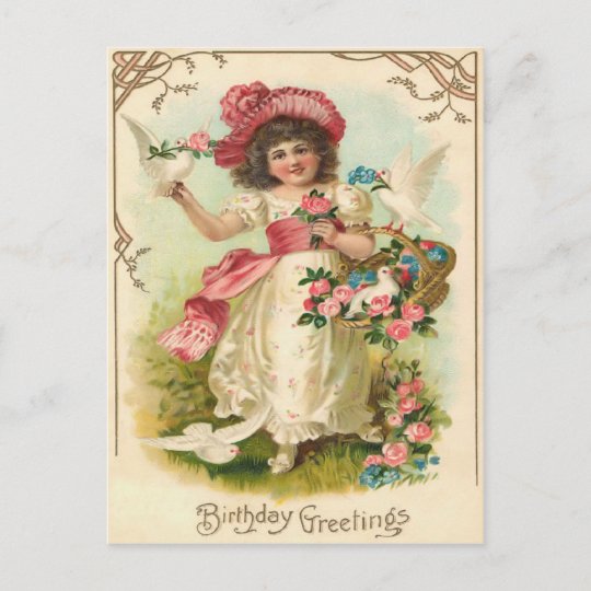 Vintage Birthday Postcard | Zazzle.com