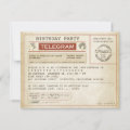 vintage birthday telegram invitation | Zazzle