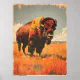 Vintage Bison Illustration Poster | Zazzle