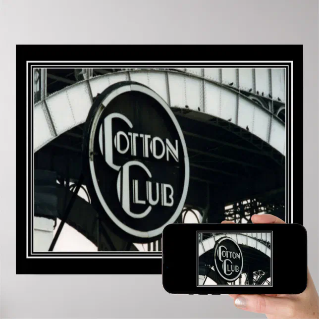 Vintage Black and White Cotton Club Print 16 x 20 | Zazzle