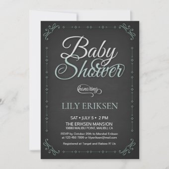 Vintage Black Baby Shower Invitation | Zazzle