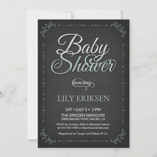 Vintage Black Baby Shower Invitation | Zazzle
