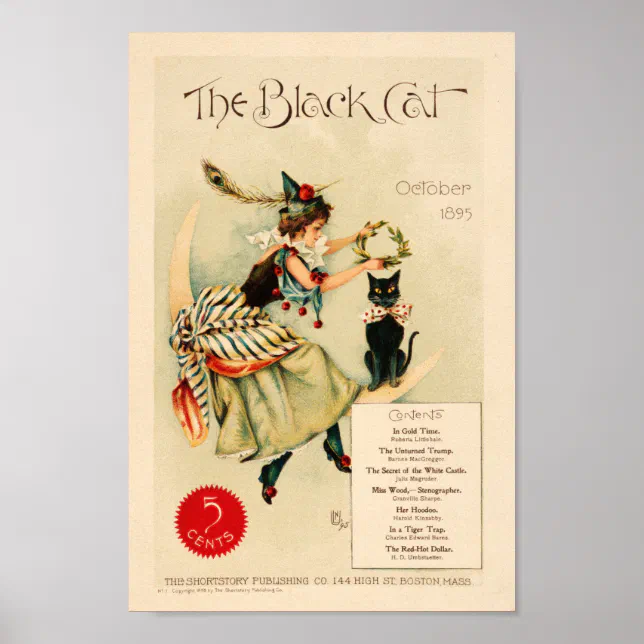Vintage Black Cat Advertisement Poster | Zazzle
