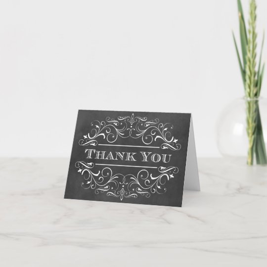 Vintage Black Chalkboard Flourish Wedding Thank You Card | Zazzle.com Vintage Black Chalkboard Flourish Wedding Thank You Card | Zazzle.com